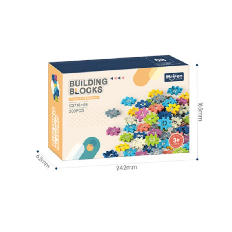 Образователен математически конструктор MeiFen Строителни блокчета, 200 ...