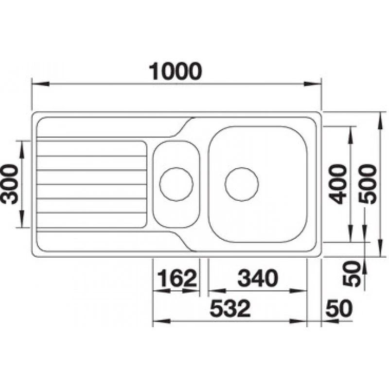 Кухненска мивка BLANCO DINAS 6S, 1000х500мм, за вграждане, от ...