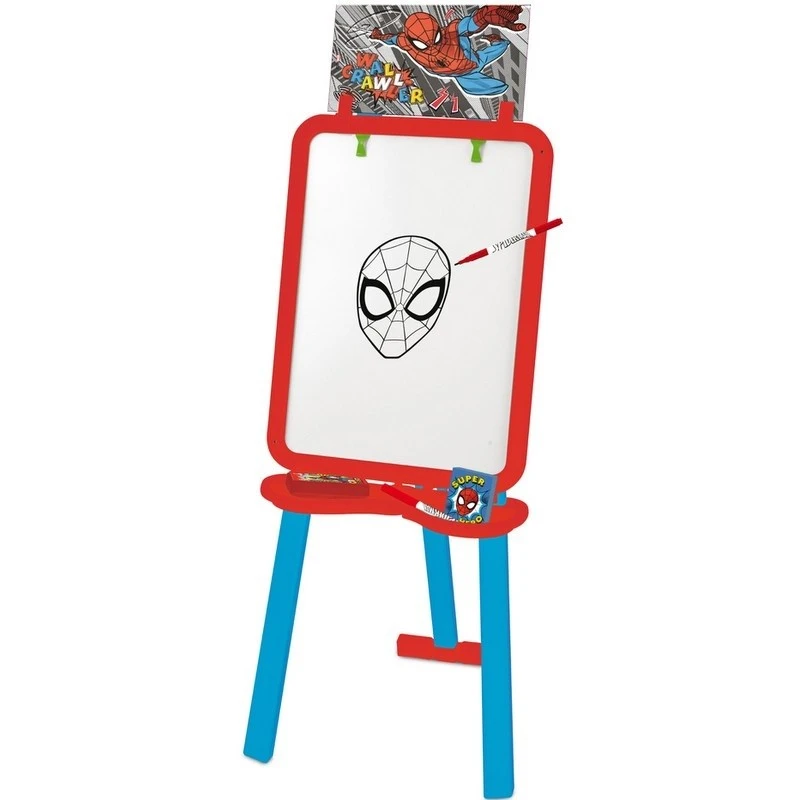 Дъска за рисуване Disney Spiderman, Двустранна, Тебешири и флумастери ...